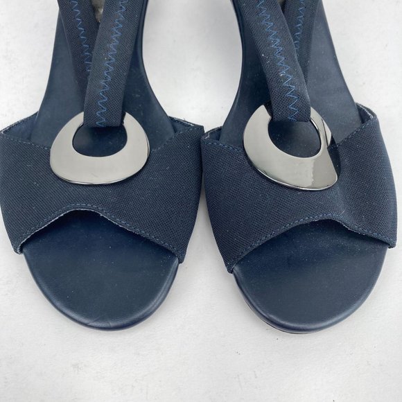 Impo | Shoes | Impo Stretch Racho Blue Wedge Sandals 55m | Poshmark